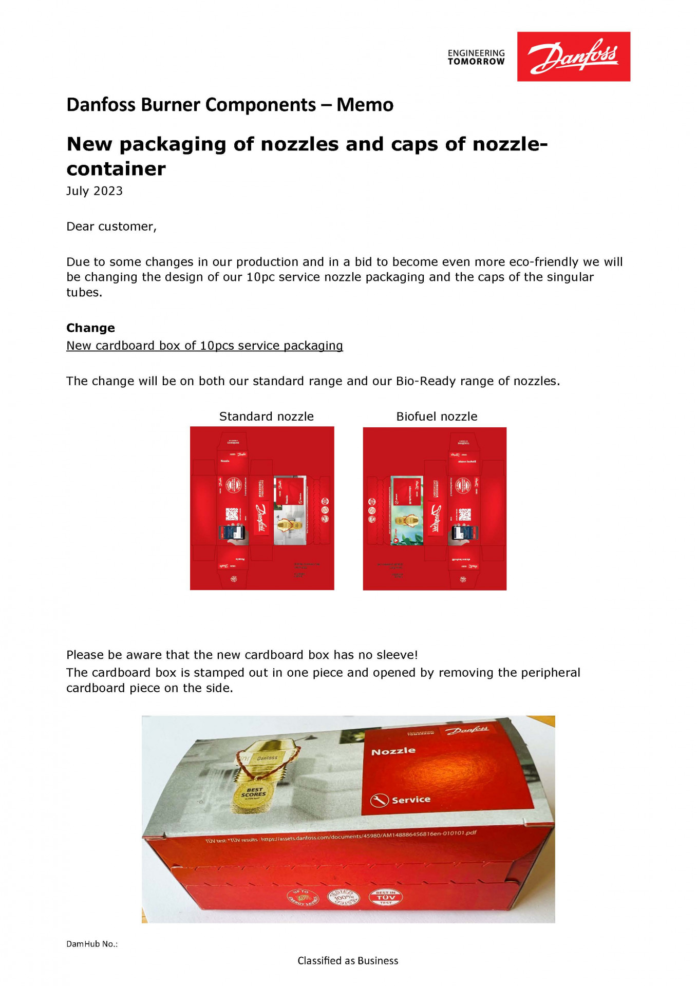 Danfoss Nozzle Packaging Update Summer 2023 | Heating World of Spares